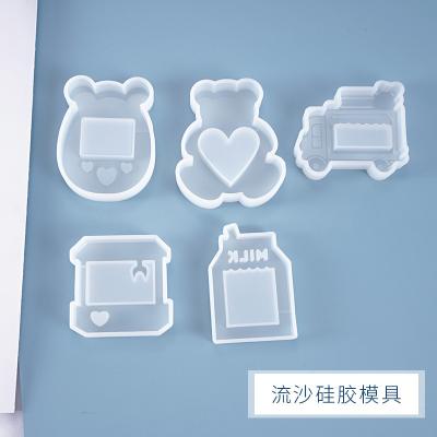 China DIY Crystal Dropping Gel Flowing Sand Mold Hanging Pendant Jewelry Game Machine Milk Box Silicone Mold for sale