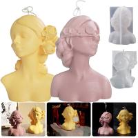 China Rose blindfolded closed eye girl gypsum doll silicone mold DIY aromatherapy candle dropper mold for sale