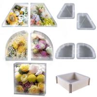 China DIY crystal dropper resin mold trapezoidal fan-shaped square book shelf jewelry table silicone mold for sale
