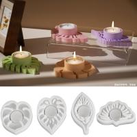 China DIY aromatherapy gypsum leaf candle holder dropper mold leaf candle stand decoration base silicone mold for sale