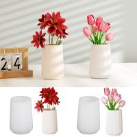 China DIY Glue Smooth Striped Vase Pen Holder Storage Box Aromatherapy Gypsum Candle Cup Silicone Mold for sale