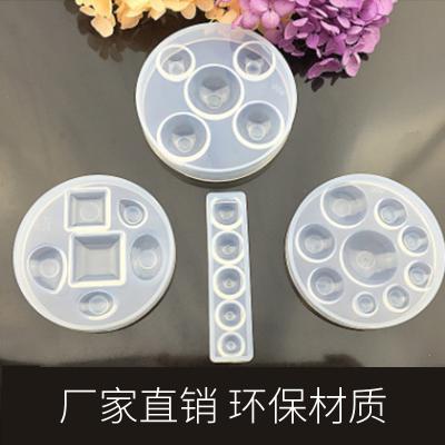 China DIY Time Gem Crystal Glue Drop Mold can be equipped with a bottom bracket glass slice silicone mold Hemisphere Mantou round for sale