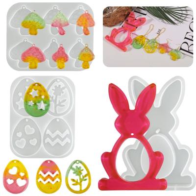 China Easter Rabbit Egg Mushroom Pendant Decoration Silicone Mold DIY Aromatherapy Gypsum Mold for sale