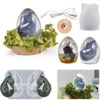 China DIY crystal dropper egg shaped dinosaur egg baby integrated starry sky ball night light mirror silicone mold for sale