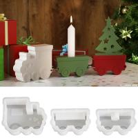 China DIY resin gypsum locomotive, train box, candle holder, silicone mold, plug-in, table, drip glue mold for sale