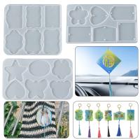 China DIY resin dropper grinding tool double hole tassel hanging pendant keychain silicone mold spot wholesale for sale