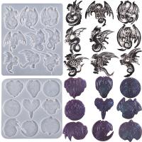 China Crystal Drip Glue Flying Dragon Fire Dragon Pattern Necklace Keychain Silicone Mold DIY Jewelry Pendant Drip Glue Grinding Machine for sale