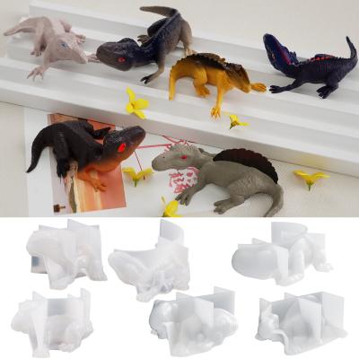 China Crystal dropper 3D dinosaur cub pendant mold simulation prone dinosaur Tyrannosaurus rex baby silicone mold for sale