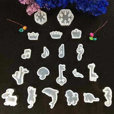China Crystal Droplet Pendant Silicone Mold DIY Handmade Animal Ornament Kitten Note Snowflake Dolphin Hippopotamus Pendant for sale