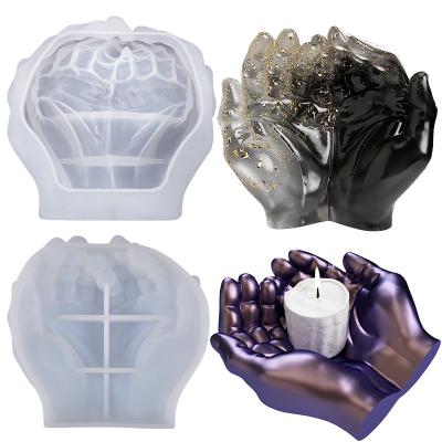 China Crystal dropper resin, hands together, plate, thickened gypsum ashtray, storage box, silicone mold for sale