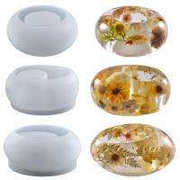 China DIY crystal dropper resin mold, oval potted candle holder ornament, cement gypsum silicone mold for sale
