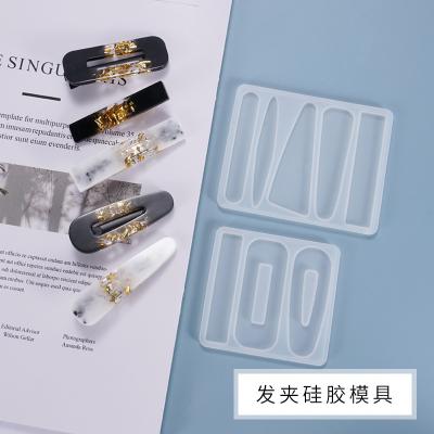 China DIY crystal drop glue mold hair clip handmade hair clip headband flower homemade jewelry silicone mold for sale