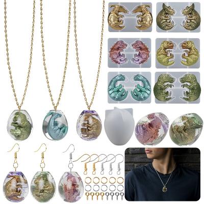 China DIY Gel Dinosaur Egg Egg Pendant Dragon Baby One Piece Starry Sky Ball Pendant Earrings Silicone Mold for sale