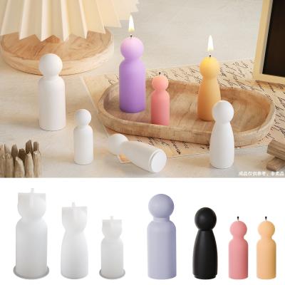 China Dropping glue simple portrait geometry 3D three-dimensional decoration DIY character candle aromatherapy gypsum silicone mold for sale