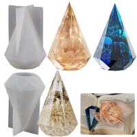 China DIY crystal dropper resin candle geometric mirror octagonal grinding tool diamond cone silicone mold for sale