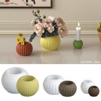 China DIY Aromatherapy Stripe Large, Medium, Small, Flower Pot Storage Box Candle Cup Candlestick Pendant Gypsum Silicone Mold for sale
