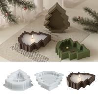 China Aromatherapy Gypsum Christmas Tree Storage Tray Silicone Mold DIY Candle Cup Christmas Ornament Dropper Mold for sale