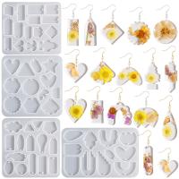 China Crystal Dropper DIY Geometric Pendant Earring Mold, Heart-shaped Rectangular Triangle Water Droplet Earring Necklace Silicone Mold for sale