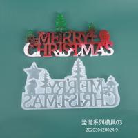 China DIY Crystal Dropper Mold Christmas Listing Ornament Merry Christmas English Mirror Silicone Mold for sale