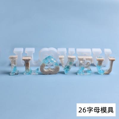 China DIY Crystal Dropping Gel Mold With 26 English Letters Creative Handmade Ornament Silicone Mold for sale