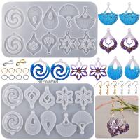 China DIY Drop Glue Exotic Style Earrings Silicone Mold Hollow Pattern Water Droplet Fan Leaf Flower Pendant Grinding Tool for sale