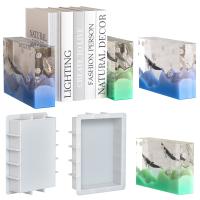 China Crystal dropper resin rectangular book file ornament dropper mold DIY specimen jewelry silicone mold for sale