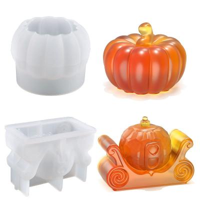 China DIY crystal dropper resin candle mold Halloween pumpkin ornament jewelry silicone mold wholesale for sale