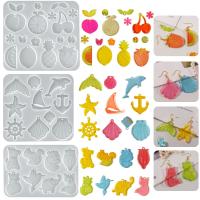 China DIY Crystal Dropping Gel Sea Star Shell Dolphin Fruit Animal Series Earrings Pendant Silicone Mold for sale