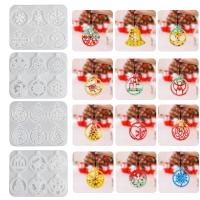 China Christmas Full Board Pendant Hanging Dropping Mold DIY Round Snowflake Bell Aromatherapy Gypsum Mold for sale