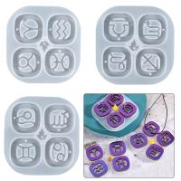 China DIY Crystal Dropping Silicone Mold Aries Sagittarius Gemini Horizontal Constellation 12 Constellation Pendant Mold for sale