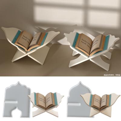 China Aromatherapy gypsum resin drip glue reading bookshelf music stand chanting bracket ornament silicone mold for sale