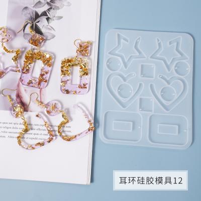 China DIY Drip Glue Mold Earring Pendant Love Star Earhook Homemade Pendant Hanging Decoration Silicone Mold for sale