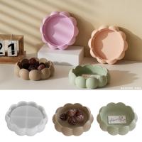 China Bubble bead aromatherapy gypsum storage tray silicone mold DIY lotus lace dish ornament drip glue mold for sale