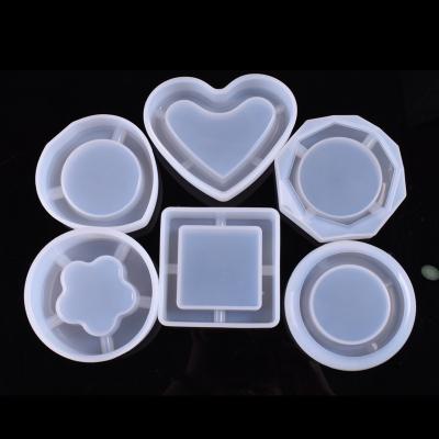 China DIY crystal dropper silicone mold small heart-shaped square diamond circular plum blossom ashtray mold for sale