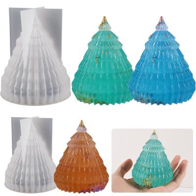 China Crystal dropper Christmas candle silicone mold DIY origami Christmas tree aromatherapy gypsum ornament grinding tool for sale