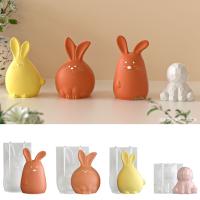 China Easter New Product Hot selling Silicone Mold DIY Fat Rabbit Geometric Cut Rabbit Gypsum Candle Mold for sale