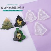 China DIY crystal dropper mold for hanging Christmas tree, reindeer pendant, bag decoration, silicone mold for sale