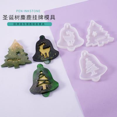 China DIY crystal dropper mold for hanging Christmas tree, reindeer pendant, bag decoration, silicone mold for sale
