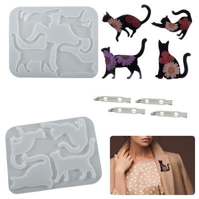China DIY crystal dropper grinding tool attracts wealth, small cat brooch, clothing bag pendant, earring silicone mold for sale