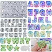 China DIY Crystal Dropping Gel Mirror English Letter Flowing Sand Pendant Keychain Pendant Silicone Mold Wholesale for sale