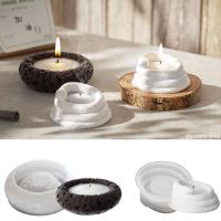China DIY circular space rock stone pattern pile snake aromatherapy gypsum candle cup storage box silicone mold for sale