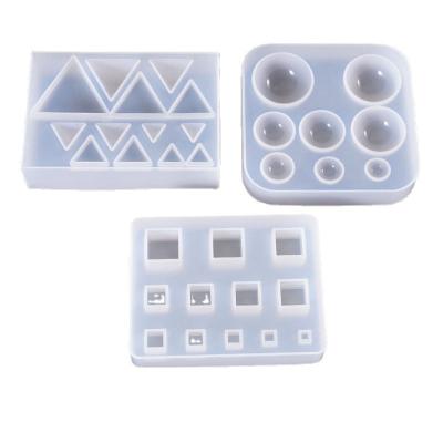 China DIY crystal dropper mold irregular gemstone patch pendant triangular circular silicone mold for sale