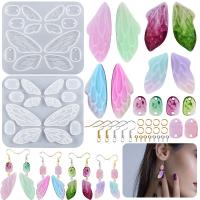 China DIY crystal dropper resin mirror butterfly wing earrings pendant keychain jewelry silicone mold for sale