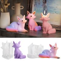China DIY Crystal Dropping Glue 3D Stereoscopic Cartoon Mirror Little Fox Fragrance Candle Gypsum Ornament Silicone Mold Wholesale for sale