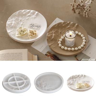 China Irregular ocean waves, large circular tray, silicone mold, water ripple pattern, dish decoration, gypsum mold for sale