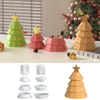 China Perpetual Calendar Stacking Music Christmas Tree Storage Box Silicone Mold DIY Aromatherapy Gypsum Table Calendar Jewelry Mold for sale