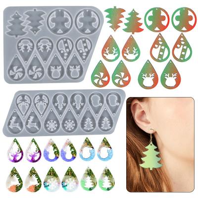 China DIY crystal dropper mold Christmas series earrings pendant silicone mold spot wholesale for sale