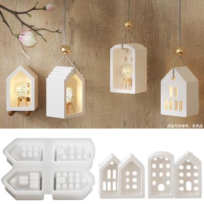 China DIY Drip Glue European House Four Grid Gypsum Atmosphere Decoration Lighting House Decoration Silicone Mold for sale