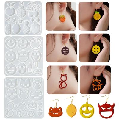 China Dropping Gel Emojis, Smiles, Cats, Fruits, Earrings, Pendants, Keychains, Dropping Gel Silicone Molds for sale