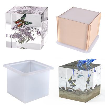 China DIY crystal dropper mold, 8cm cube specimen placement table, silicone mold manufacturer recommendation for sale